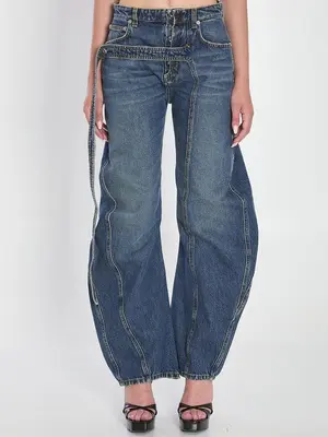JEAN PAUL GAULTIER Wide-leg Strap Jeans - Blue
