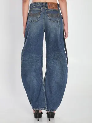 JEAN PAUL GAULTIER Wide-leg Strap Jeans - Blue