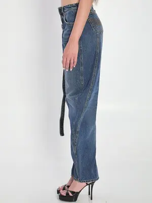 JEAN PAUL GAULTIER Wide-leg Strap Jeans - Blue