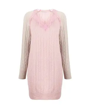 Stella McCartney Knitted Wool Dress With Lace Details