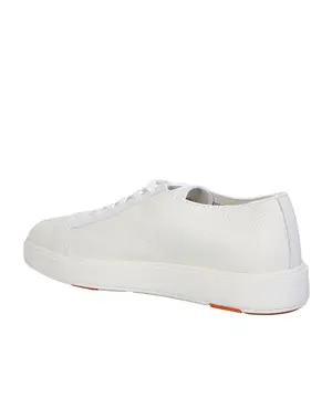 Santoni Round-toe Lace-up Sneakers - White