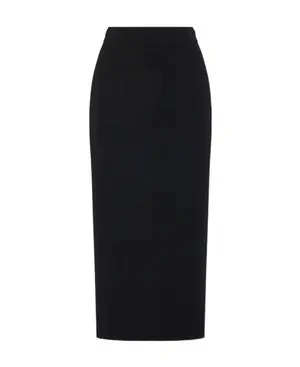 Alessandra Rich Brushed High-waisted Midi Skirt With Rear Slit