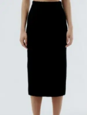 Alessandra Rich Brushed High-waisted Midi Skirt With Rear Slit