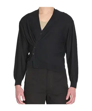 LEMAIRE Relaxed Twisted Cardigan - Black