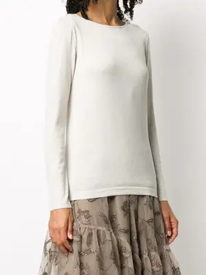Brunello Cucinelli Long-sleeved Crewneck Jumper - White