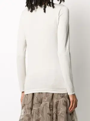 Brunello Cucinelli Long-sleeved Crewneck Jumper - White