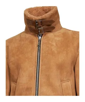 Tagliatore Steele Shearling-trim Coat - Brown