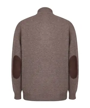 Barbour High-neck Half-buttoned Knit Jumper With Arm Patches