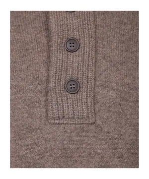 Barbour High-neck Half-buttoned Knit Jumper With Arm Patches