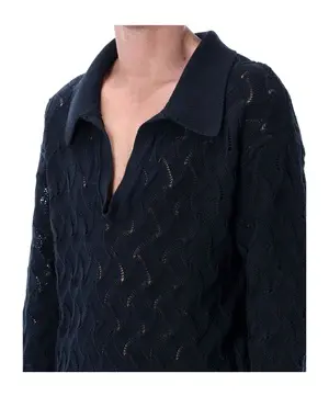 Dries Van Noten Lace Stitch Polo Shirt