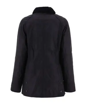 Barbour Waxed Buttoned Long-sleeved Jacket - Black