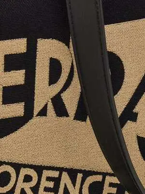 FERRAGAMO Large Logo Jacquard Shoulder Bag