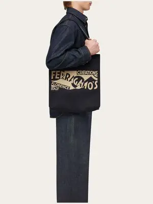 FERRAGAMO Large Logo Jacquard Shoulder Bag