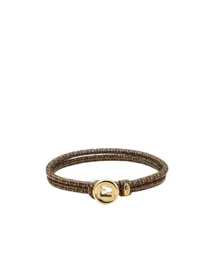 Fendi Calfskin Logo Wrap Bracelet - Green