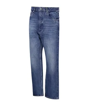 Studio Nicholson Riso Logo Patch Straight Leg Jeans - Blue
