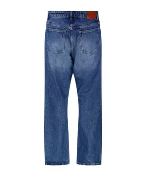 Studio Nicholson Riso Logo Patch Straight Leg Jeans - Blue