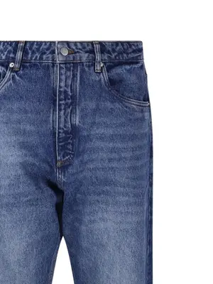 Studio Nicholson Riso Logo Patch Straight Leg Jeans - Blue