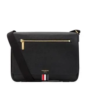 Thom Browne Pebble Leather Messenger Bag - Black