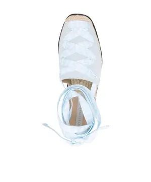 Stella McCartney Ribbon-detail Platform Espadrilles - Light Blue