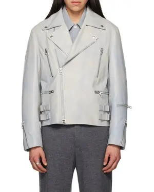 JIL SANDER Eldorado Zip Biker Jacket - White