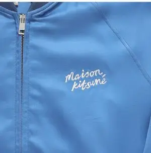 Maison Kitsuné Embroidered Satin Bomber Jacket