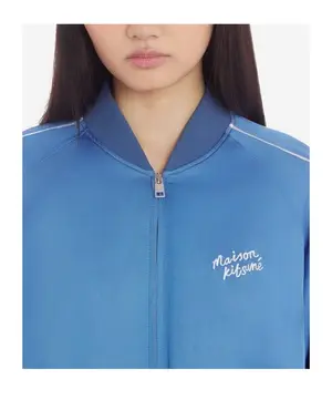 Maison Kitsuné Embroidered Satin Bomber Jacket