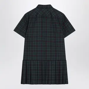 Miu Miu Pleated Plaid Mini Dress