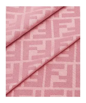 Fendi Ff Jacquard Fringed-edge Scarf - Pink