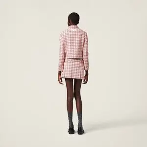 Miu Miu Belted A-line Tweed Miniskirt