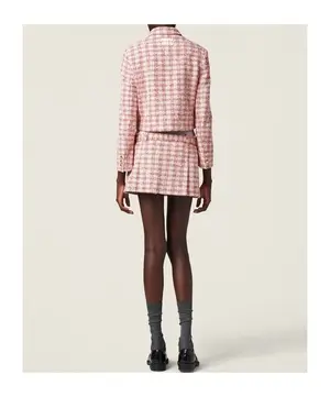 Miu Miu Belted A-line Tweed Miniskirt