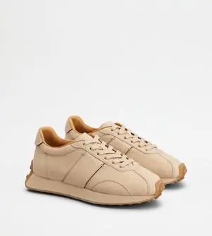 TOD'S Low Top Leather Sneakers - Beige