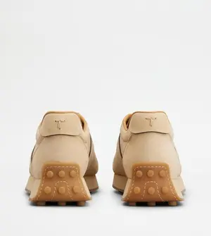 TOD'S Low Top Leather Sneakers - Beige