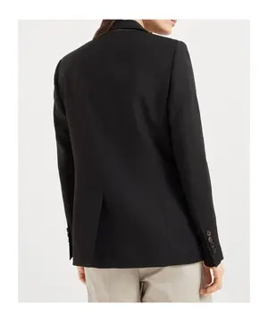 Brunello Cucinelli Monili Detailed Single-breasted Blazer - Black
