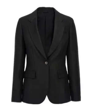 Brunello Cucinelli Brunello Cucinelli Monili Detailed Single-Breasted Blazer Black