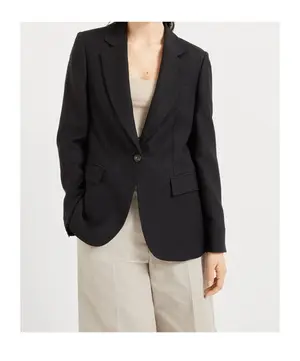 Brunello Cucinelli Monili Detailed Single-breasted Blazer - Black
