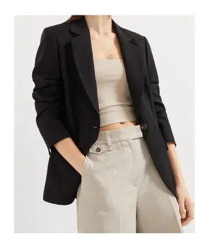 Brunello Cucinelli Monili Detailed Single-breasted Blazer - Black