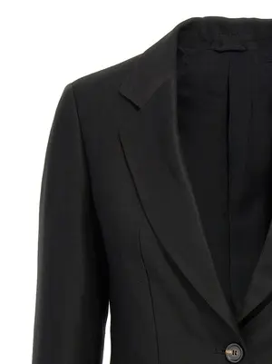 Brunello Cucinelli Monili Detailed Single-breasted Blazer - Black