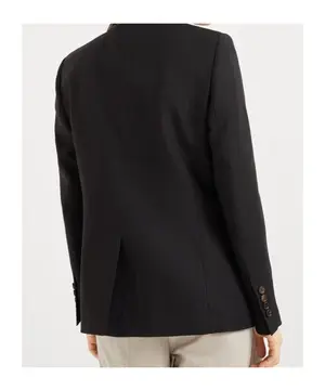 Brunello Cucinelli Monili Detailed Single-breasted Blazer - Black