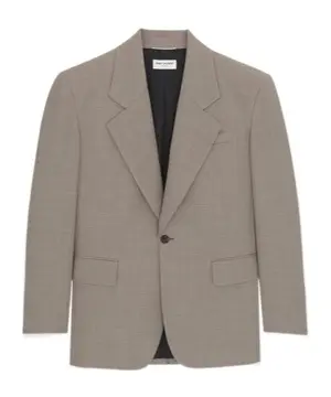 Saint Laurent Single-breasted Oversized Blazer - Nude