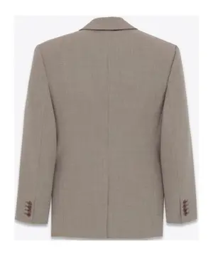 Saint Laurent Single-breasted Oversized Blazer - Nude