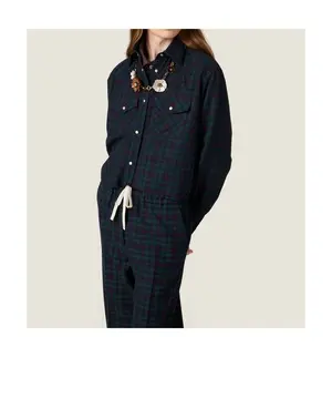 Miu Miu Checked Long Sleeve Shirt