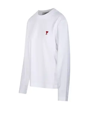 AMI Paris De Coeur Long Sleeve T-shirt - White