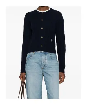 SPORTY  RICH Sporty & Rich Cable Knit Buttoned Cardigan