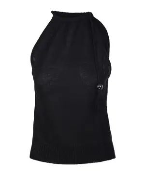 Max Mara Sleeveless Knitted Top With Tassel Detail