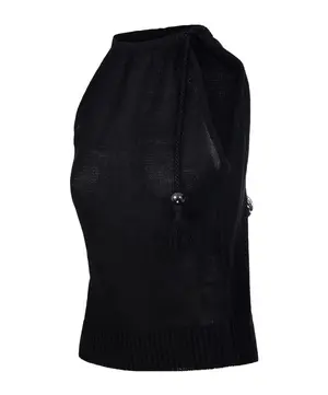 Max Mara Sleeveless Knitted Top With Tassel Detail