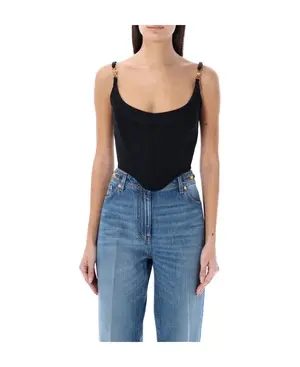 Versace Scoop Neck Corset Top