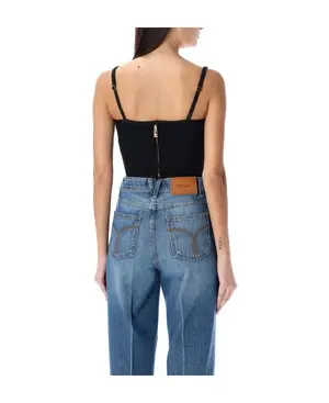 Versace Scoop Neck Corset Top