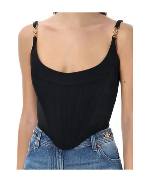 Versace Scoop Neck Corset Top