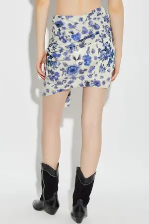 Isabel Marant Étoile Floral Print Knot Detail Mini Skirt - White