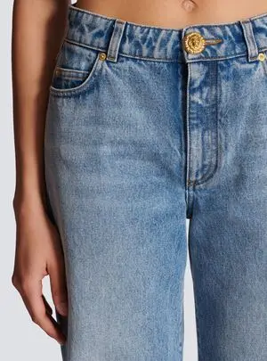 Balmain Logo Patch Straight-leg Jeans